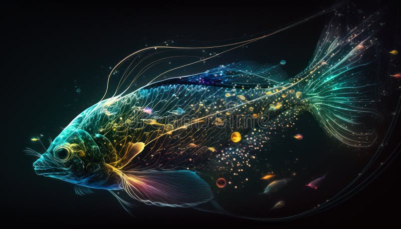 Fish that is Floating in the Water. Generative AI Stock Illustration ...