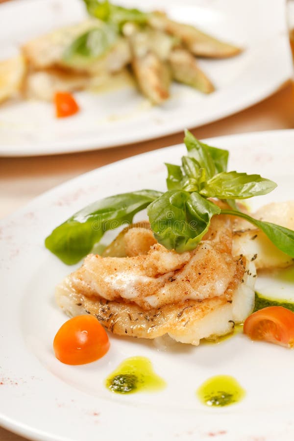 Fish food stock image. Image of food, basil, sauce, fish - 19011615