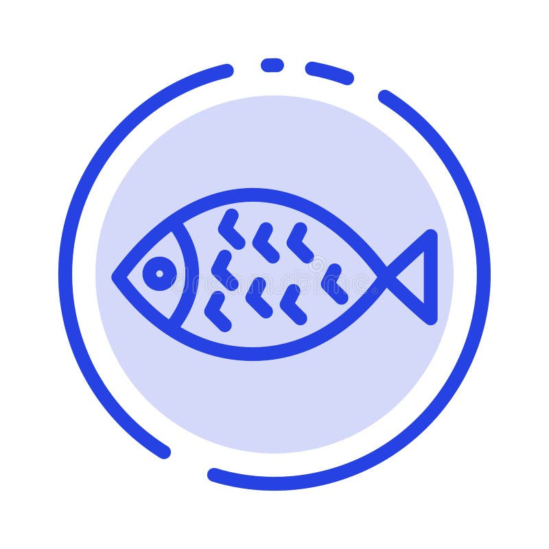 Fish, Food, Easter, Eat Blue Dotted Line Line Icon Stock Vector ...