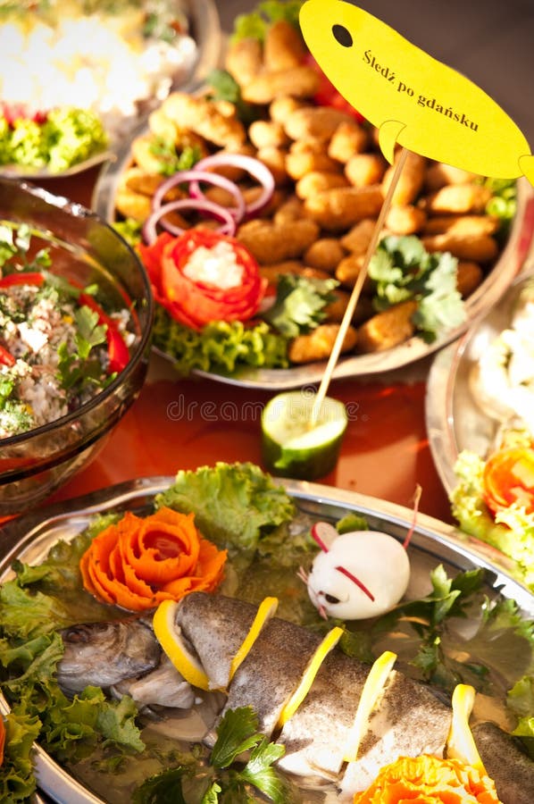 Fish foods buffet style stock image. Image of swedish - 38918659