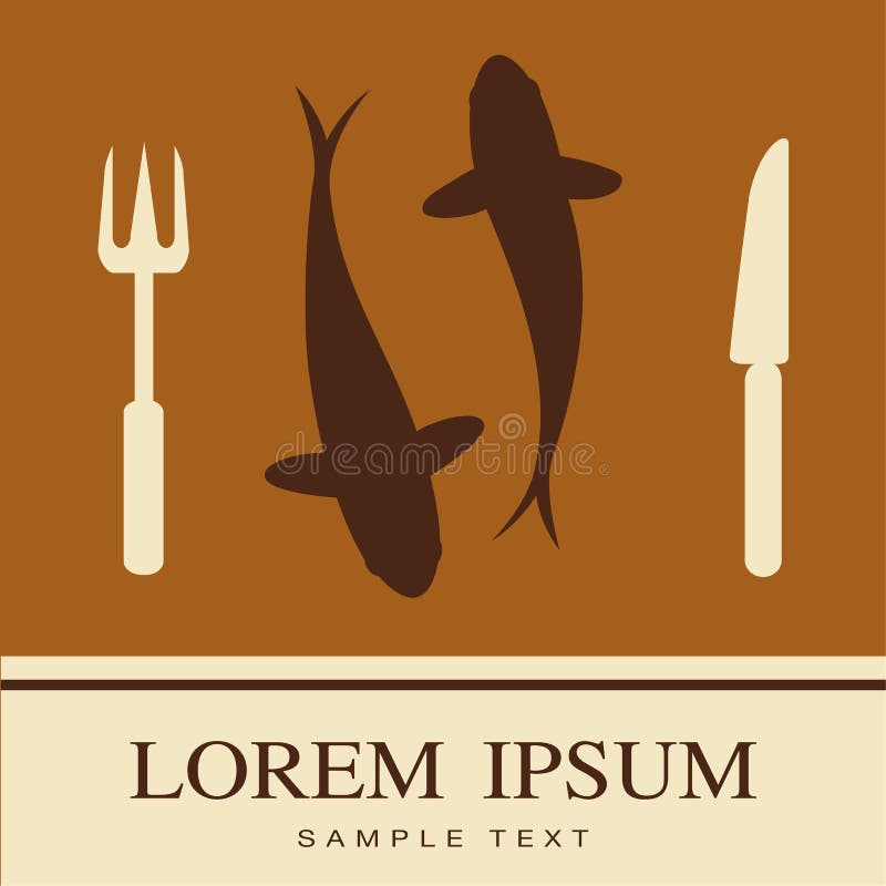 Fish, Fork and Knife icon stock vector. Illustration of catering - 39360541