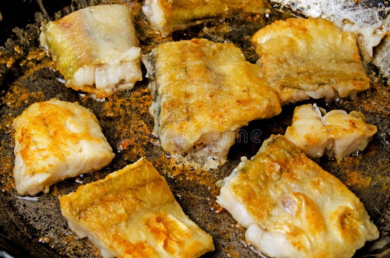Fish Fried in a Frying Pan. Stock Image - Image of flour, food: 82160205