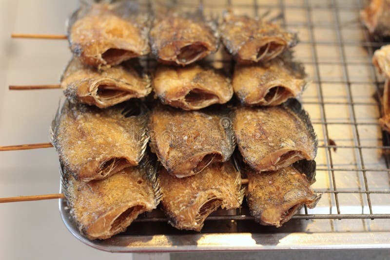 Fish fried in the market stock photo. Image of tasty - 54390934