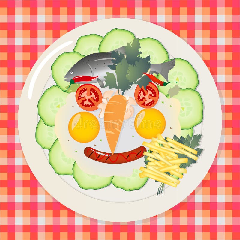 Fish and fries stock vector. Illustration of plate, fries - 18978560