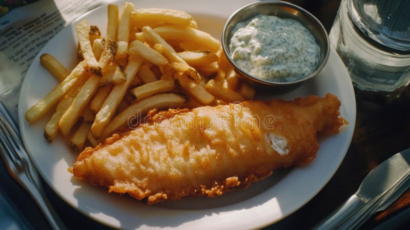 Fish and Fries Plate stock photo. Image of dinner, cuisine - 366734436
