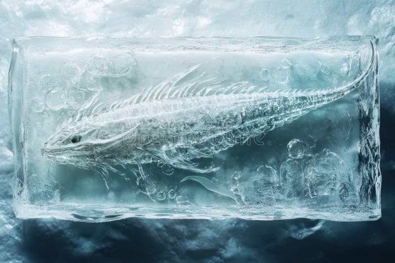 A Fish is Frozen in Ice and is Surrounded by Ice with Generative AI ...