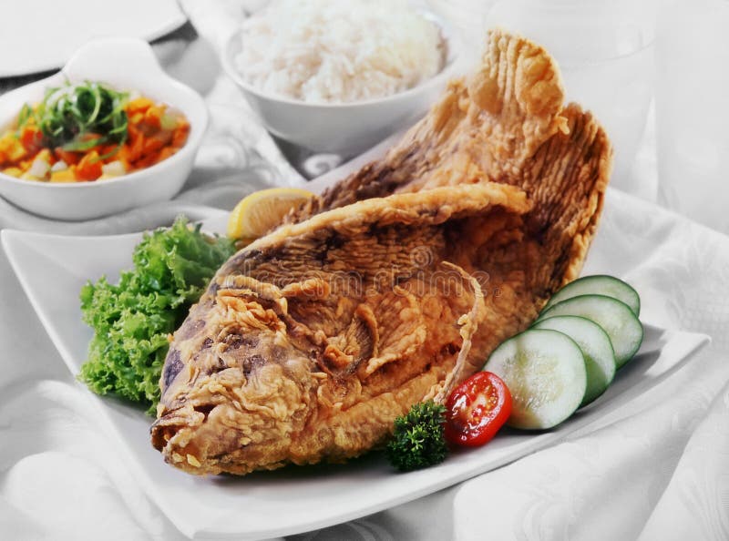 Fish fry stock photo. Image of lunch, fish, dinner, rice - 12031744