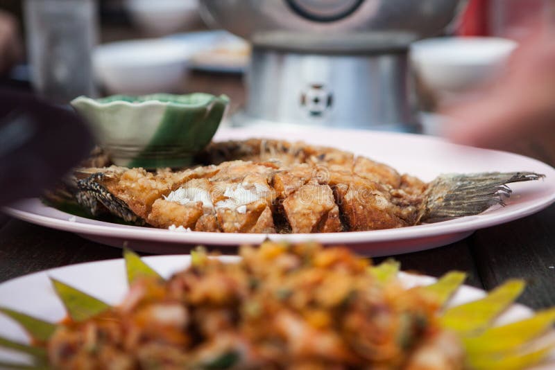 Fish Fry in a Plate on the Table. Stock Image - Image of fried, close ...