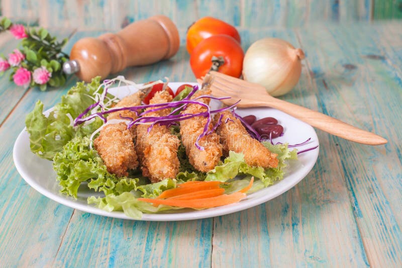 Fish fry in plate on wood stock image. Image of fish - 69074093