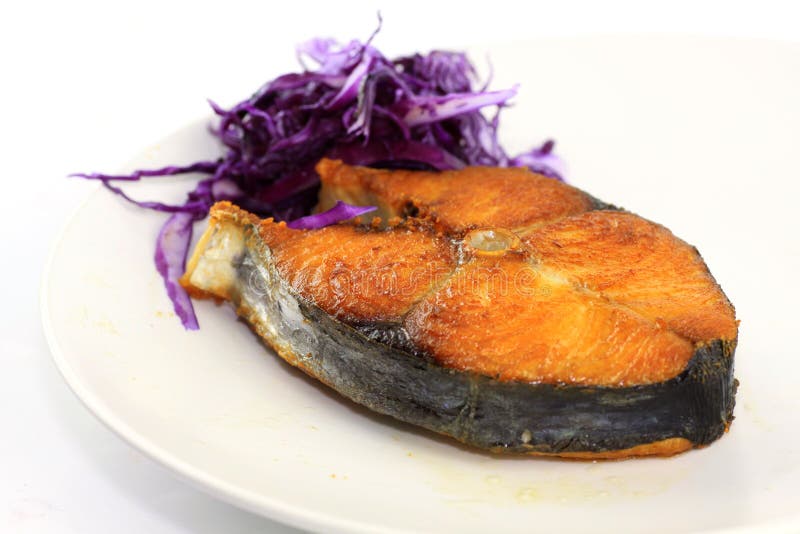 Fish fry with red cabbage stock photo. Image of dish - 25561568
