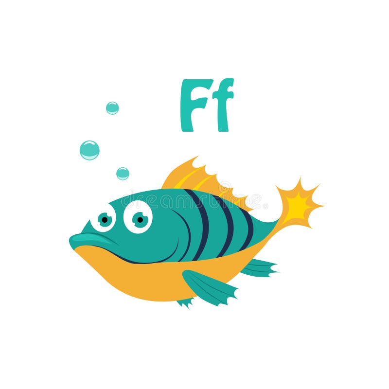 Fish. Funny Alphabet, Animal Vector Illustration Stock Vector ...