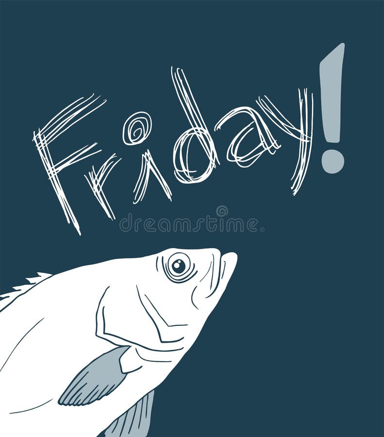 Fish and Funny Friday Message Design Stock Vector - Illustration of ...