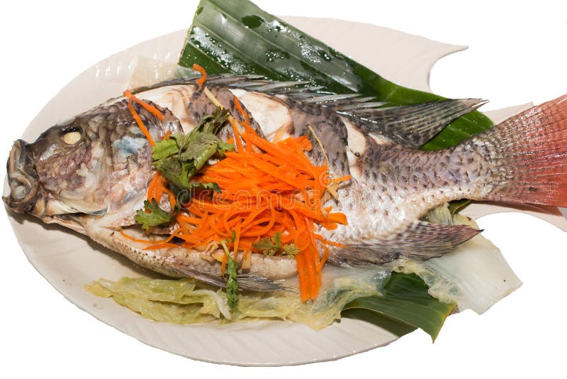 Fish Garnish with Vegetables Stock Photo - Image of cook, fish: 44190746