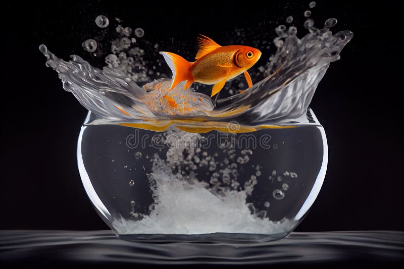 Fish in glass jar stock image. Image of jumping, aquarium - 275289901