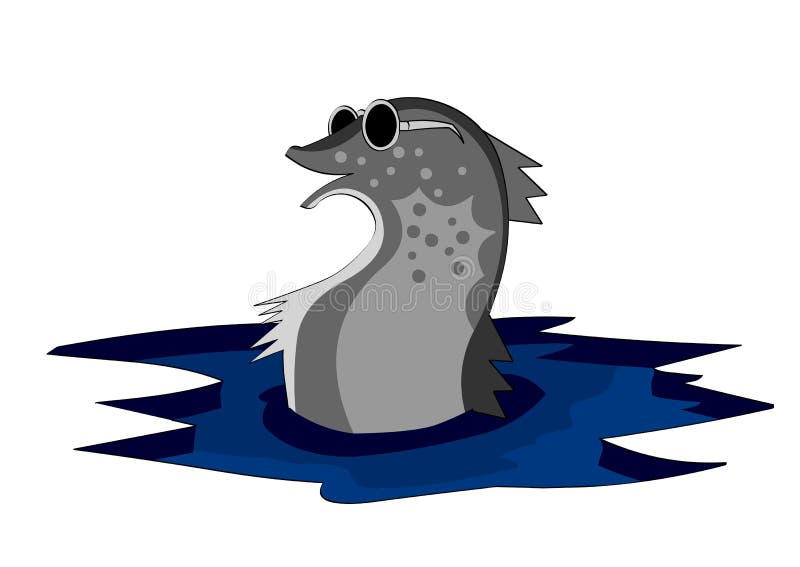 Fish with glasses stock vector. Illustration of funny - 136566683