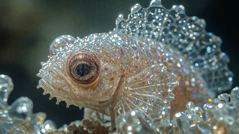 A Fish with a Glittery Eye is Sitting on a Rock Stock Photo - Image of ...