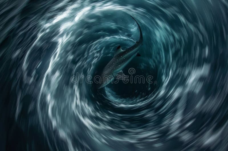 A Fish Gracefully Swims through the Water, Creating Ripples and ...