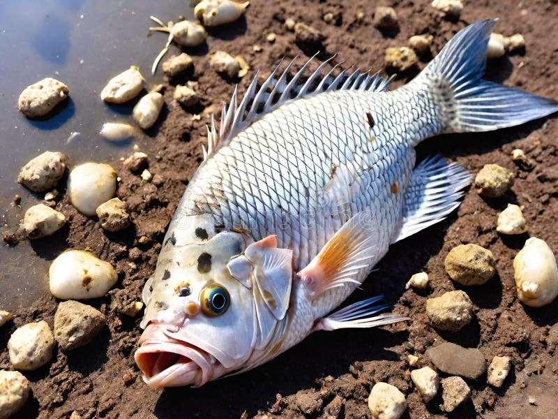Fish on the ground stock illustration. Illustration of outdoor - 307197332