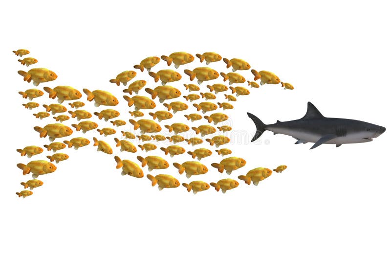 Together we Stand: Big Little Fish Eats Big Fish Stock Vector ...