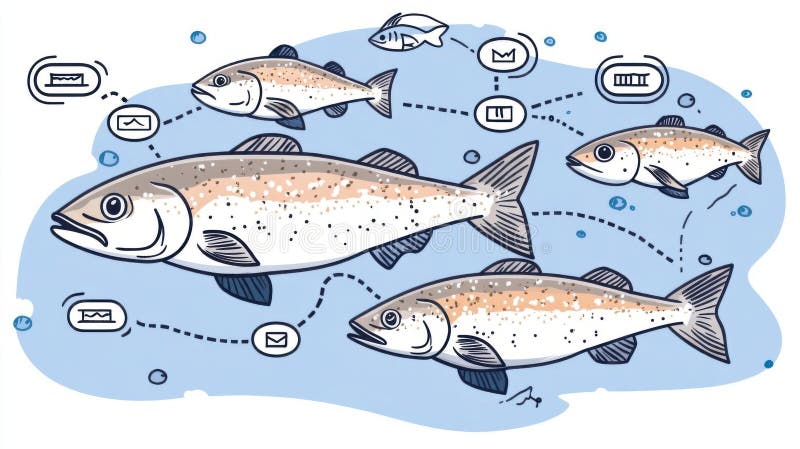 Fish Growth Stages, Life Cycle Visualization Stock Illustration ...