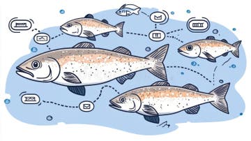 Fish Growth Stages, Life Cycle Visualization Stock Illustration ...