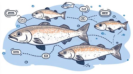 Fish Growth Stages, Life Cycle Visualization Stock Illustration ...