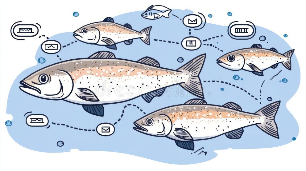Fish Growth Stages, Life Cycle Visualization Stock Illustration ...