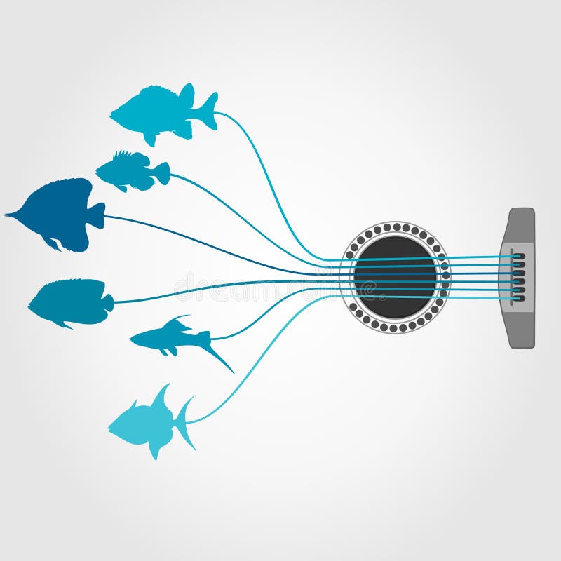 Fish a guitar stock vector. Illustration of ware, fauna - 36868066