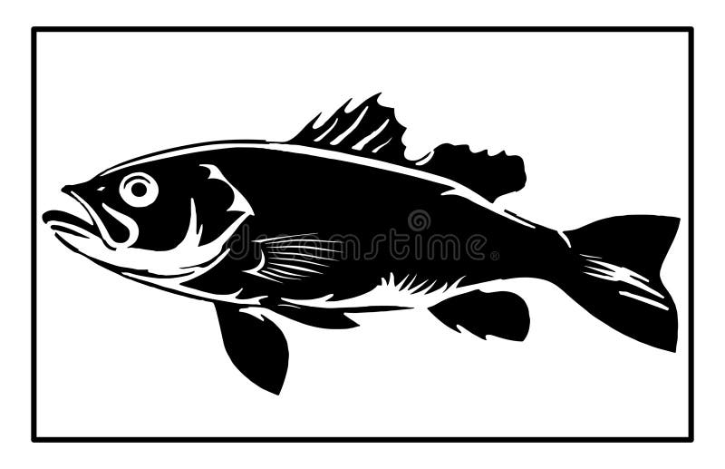 River Haddock Fish Silhouette. Fish Haddock Hand Drawn Illustration ...