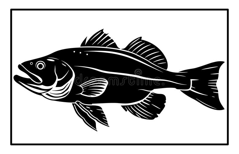 River Haddock Fish Silhouette. Fish Haddock Hand Drawn Illustration ...