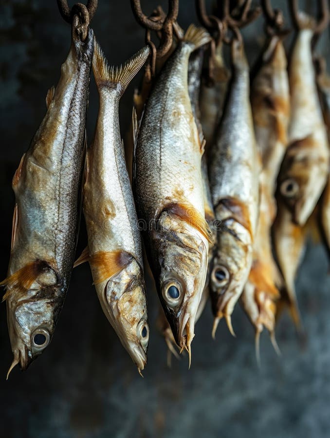 Fish Hanging from Chain stock image. Image of nautical - 381855721