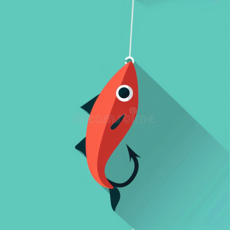 A Fish Hanging on a Hook with a Long Shadow, Suitable for Fishing or ...