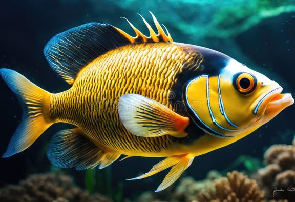 A Fish that Has a Smiley Face on Its Side Stock Illustration ...