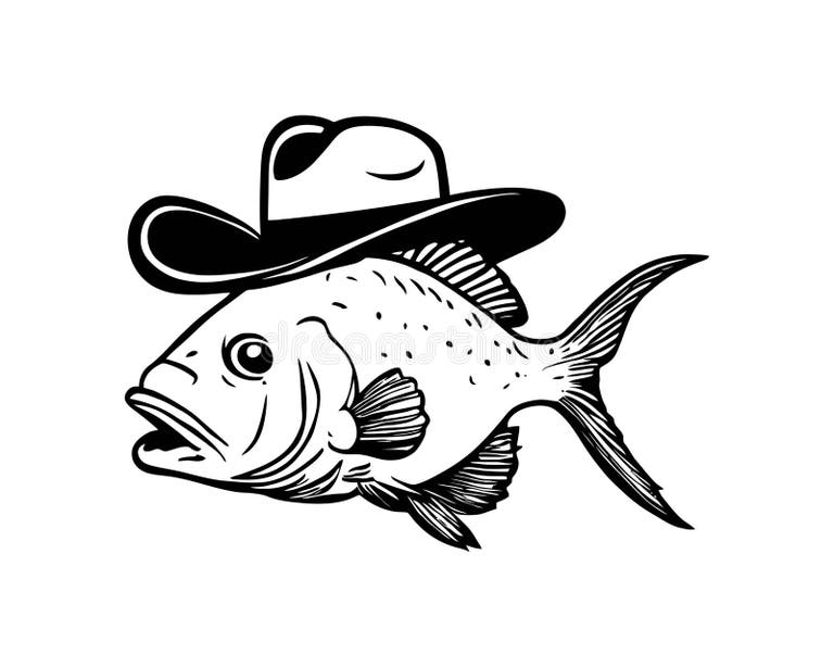 Fish Cowboy Hat Stock Illustrations – 117 Fish Cowboy Hat Stock ...