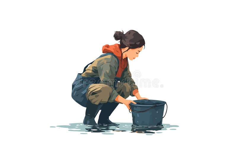 Fish Hatchery Manager at Work Industry Isolated Stock Vector ...