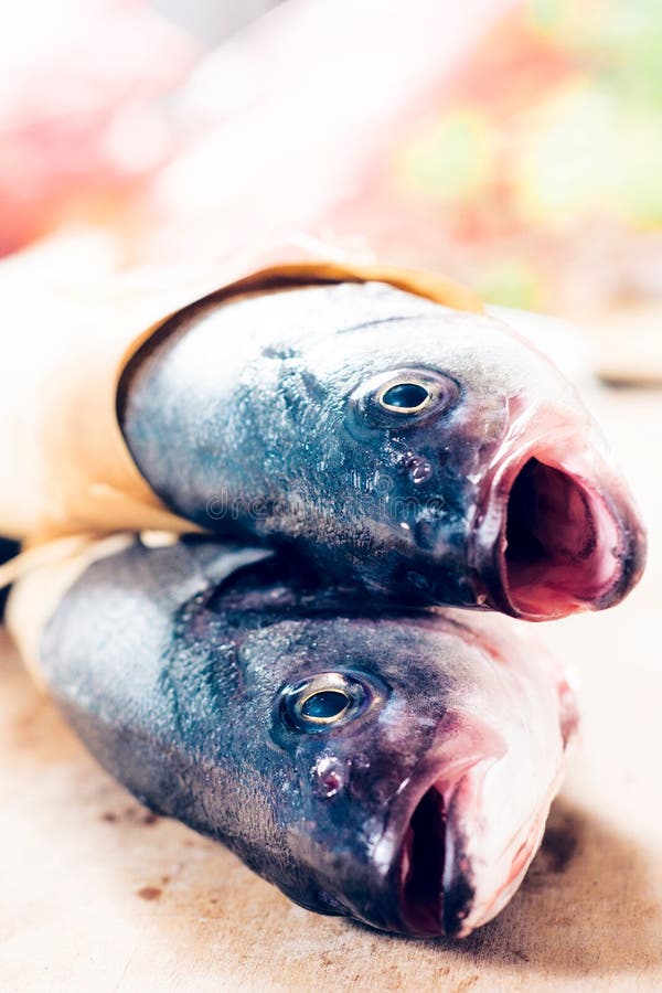 Fish heads stock image. Image of freshness, package, bass - 46894443