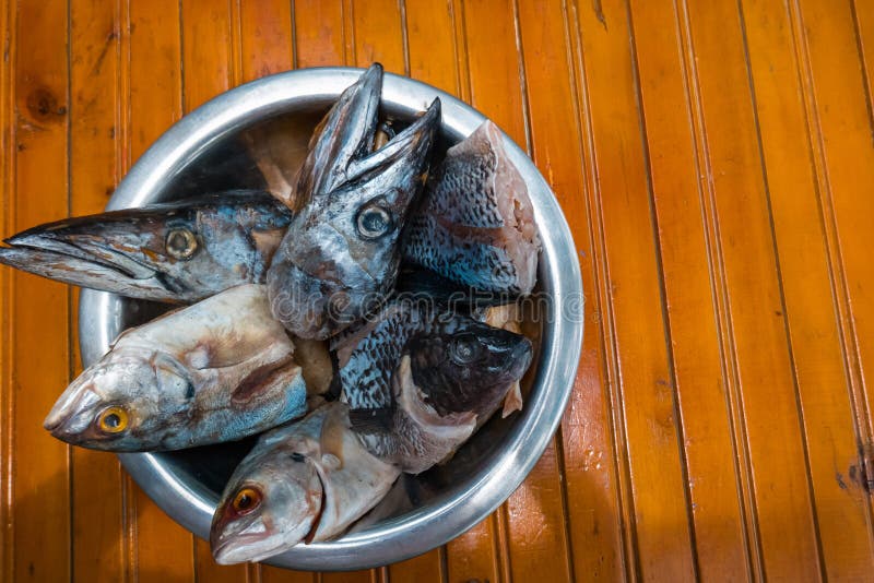 Fish Heads in a Rustic Bowl. Colombian Food Stock Photo - Image of ...