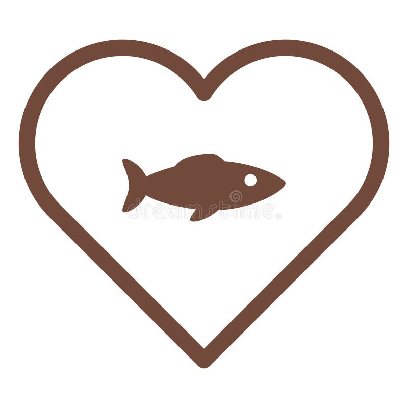 Fish and heart stock vector. Illustration of symbol - 156910076