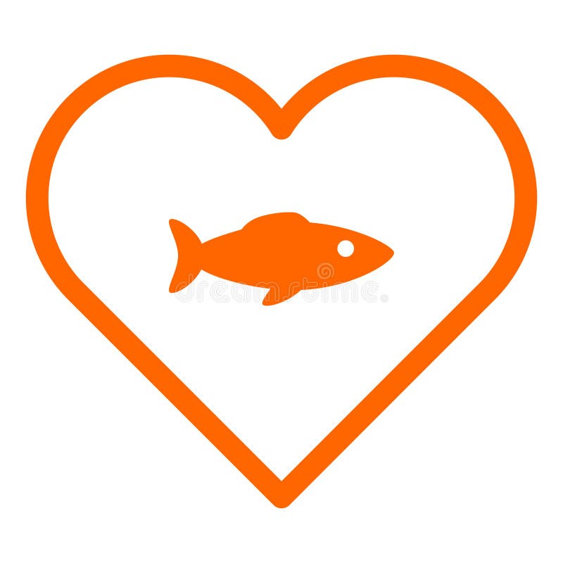 Fish and heart stock vector. Illustration of aquatic - 164727450