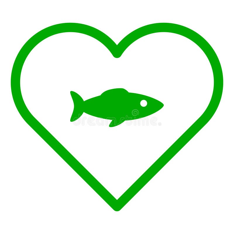 Fish and heart stock vector. Illustration of graphic - 165368710