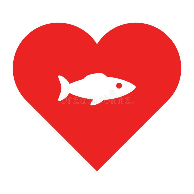Fish and heart stock vector. Illustration of aquatic - 151491979