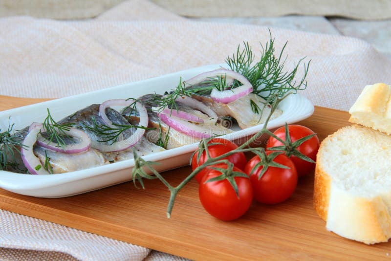 Fish herring stock image. Image of food, crispbread, marinated - 17090303