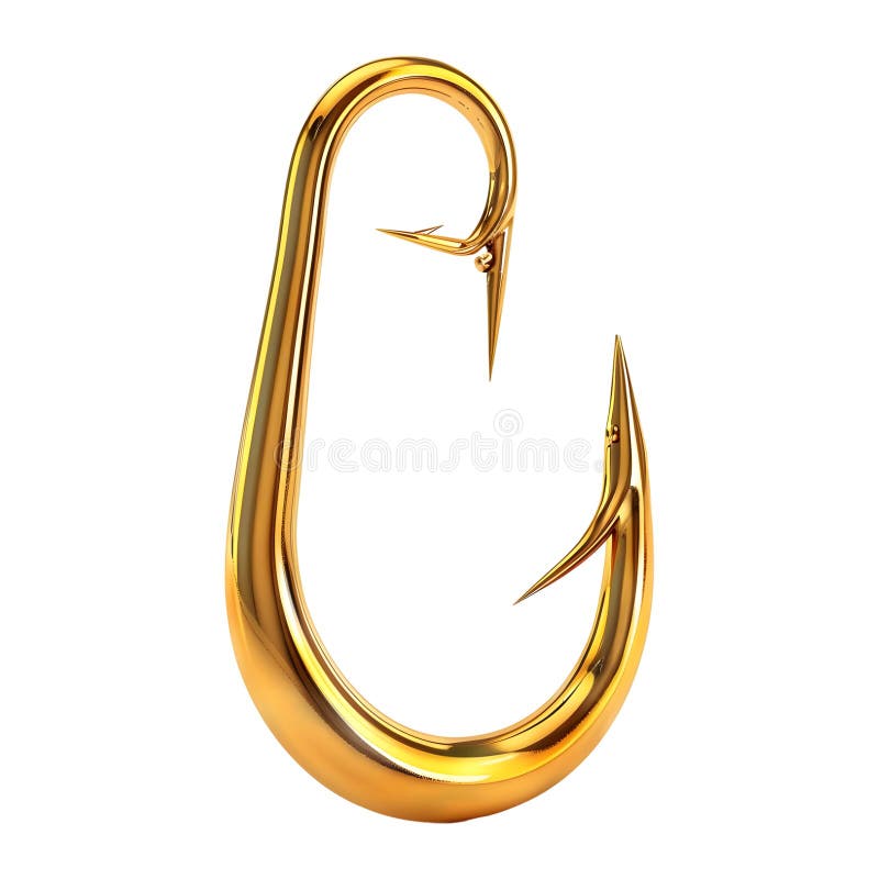 Fish Hook Golden on Transparent Background - Ai Generated Stock ...