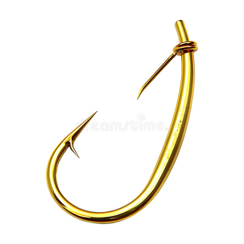 Fish Hook Golden on Transparent Background - Ai Generated Stock ...