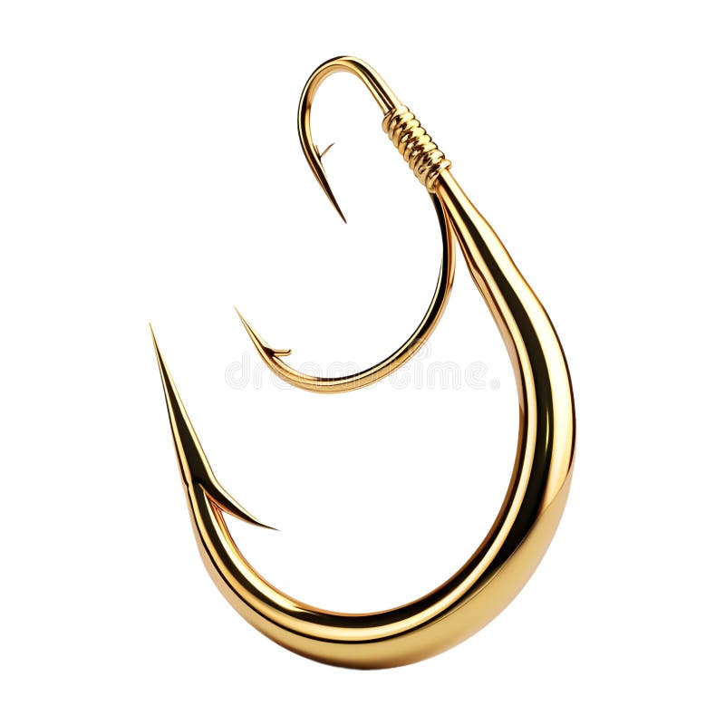 Fish Hook Golden on Transparent Background - Ai Generated Stock ...