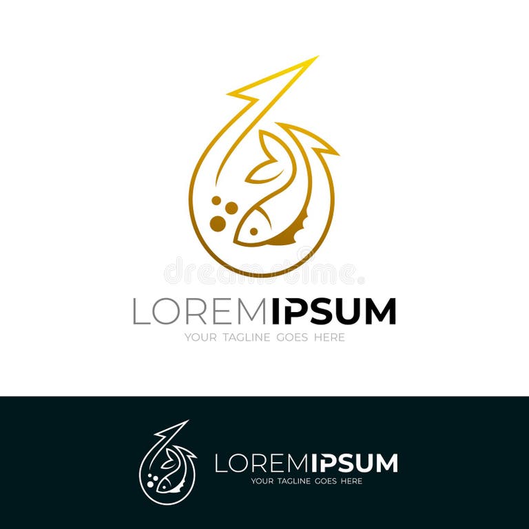 Fish and Hook Icon, Arrow Logo and Fish Design Combination Stock Vector ...