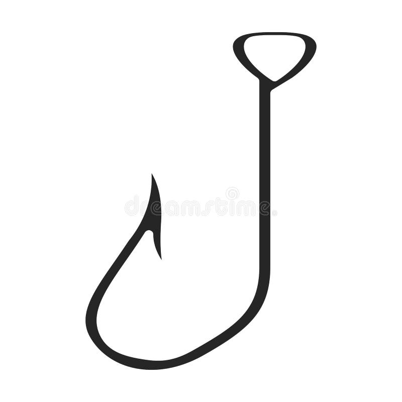Fish Hook Vector Icon.Black Vector Icon Isolated on White Background ...