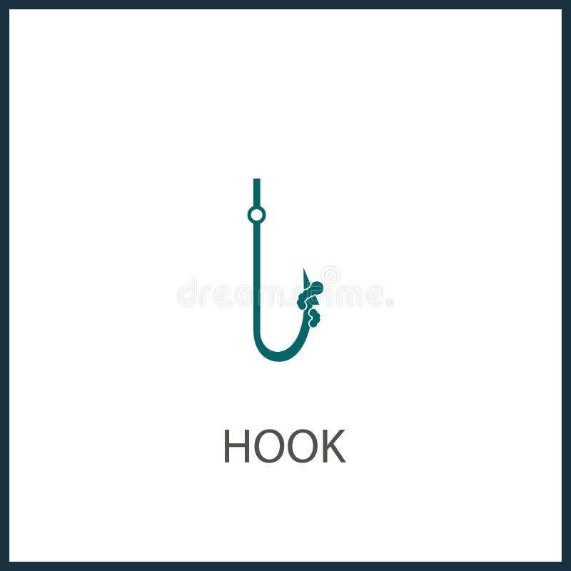 Fish Hook Vector Icon Fishering Simple Icon Stock Illustration ...
