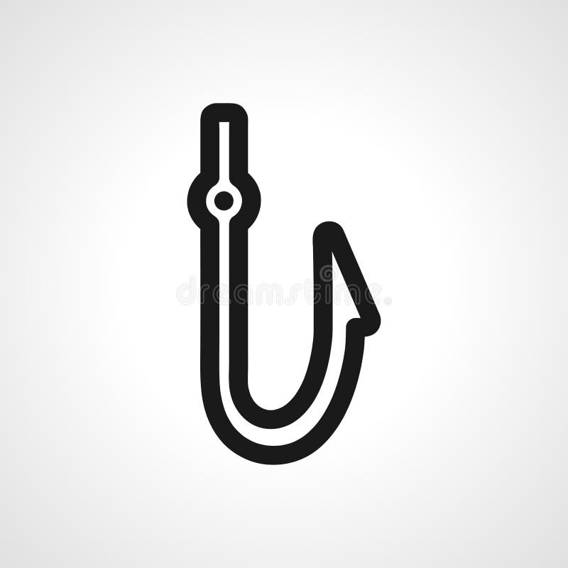 Fish Hook Line Icon. Fish Hook Linear Outline Icon Stock Vector ...