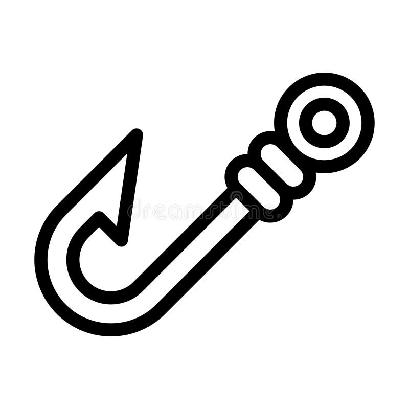 Fish Hook Vector Thick Line Icon for Personal and Commercial Use Stock ...
